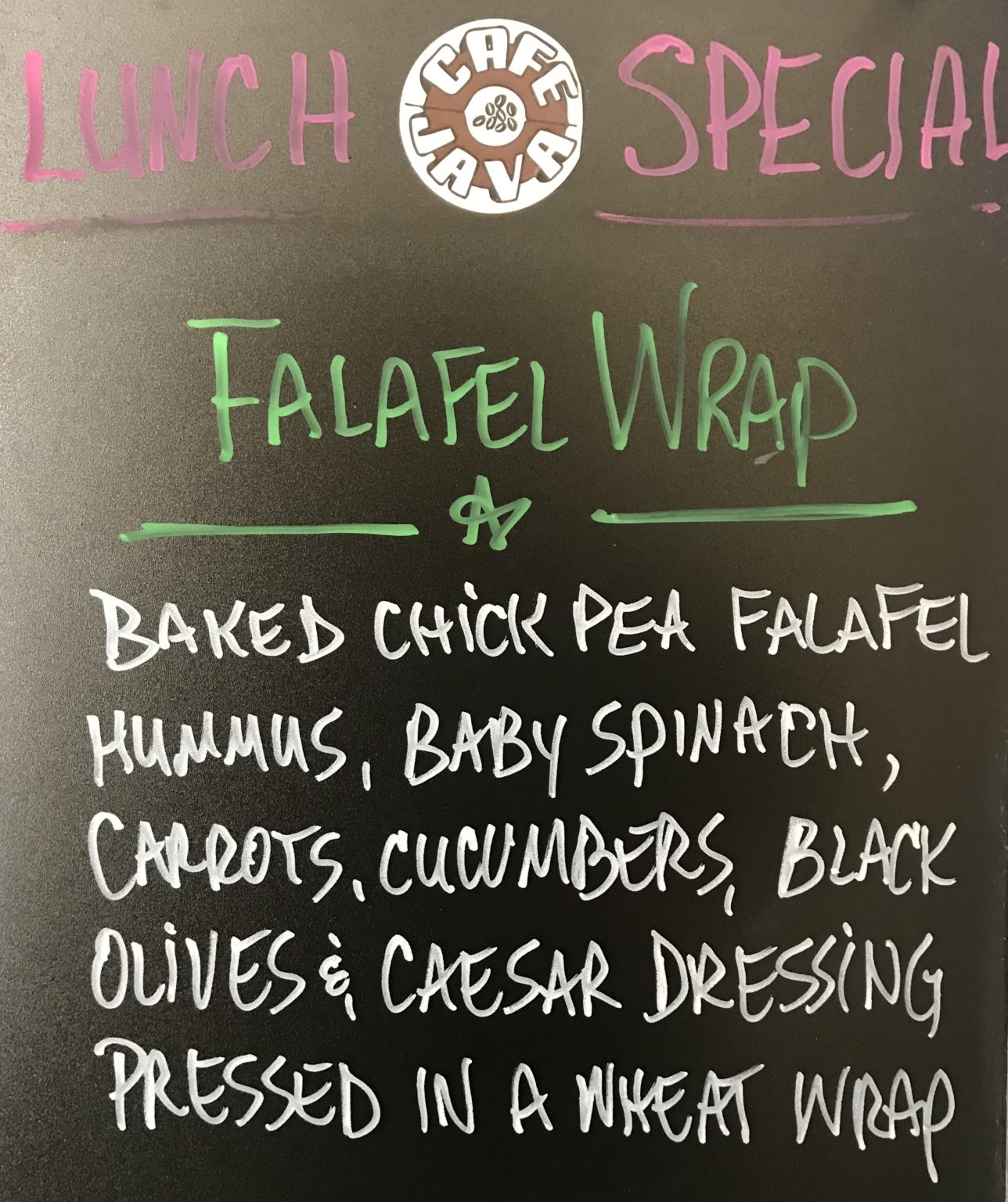 LUNCH SPECIAL ~ Falafel Wrap!!! - Cafe Java